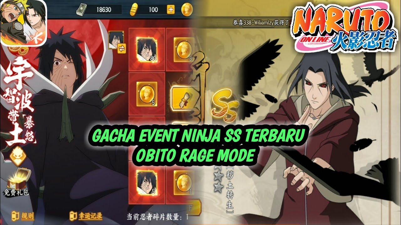 GACHA EVENT OBITO RAGE MODE MALAH COMBINE ITACHI EDO TENSEI | NARUTO OL ...