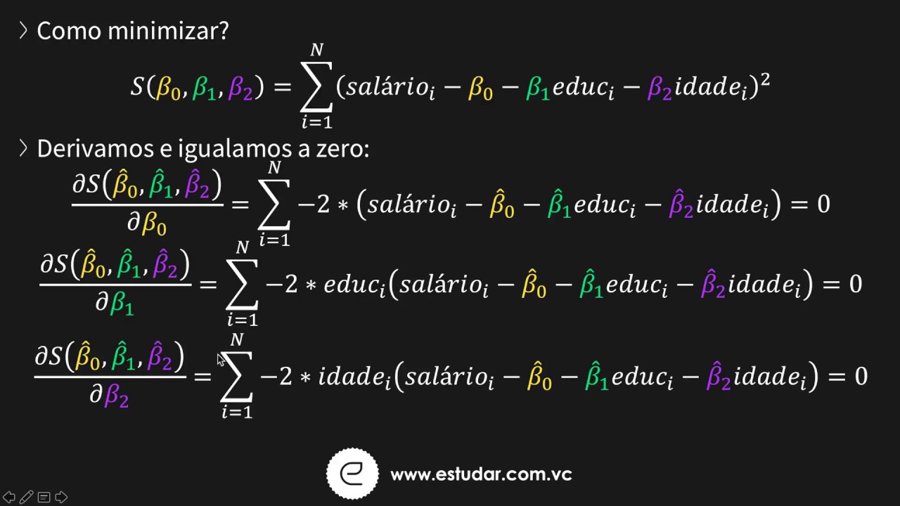 Econometria - Regressão Linear Múltipla - Como Estimar por MQO - YouTube