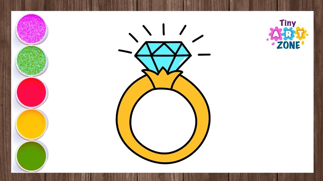 How to Draw a Ring Easy Step By Step | Ring Drawing Easy | Easy Drawing ...