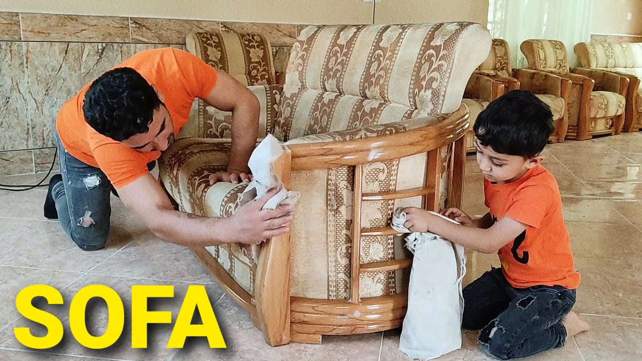 washing a sofa | how to washing oddly dirty settee | ASMR Videos - YouTube