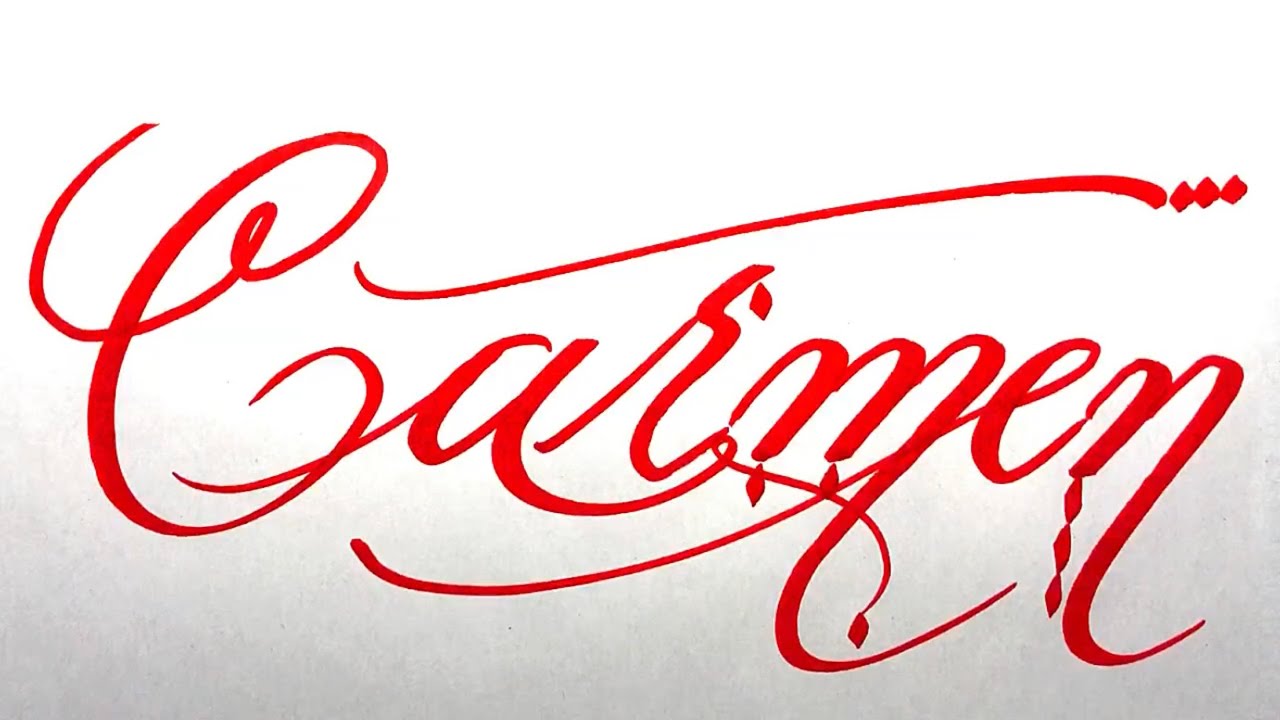 Carmen Name Signature Calligraphy Status | How to write with Cut Maker ...