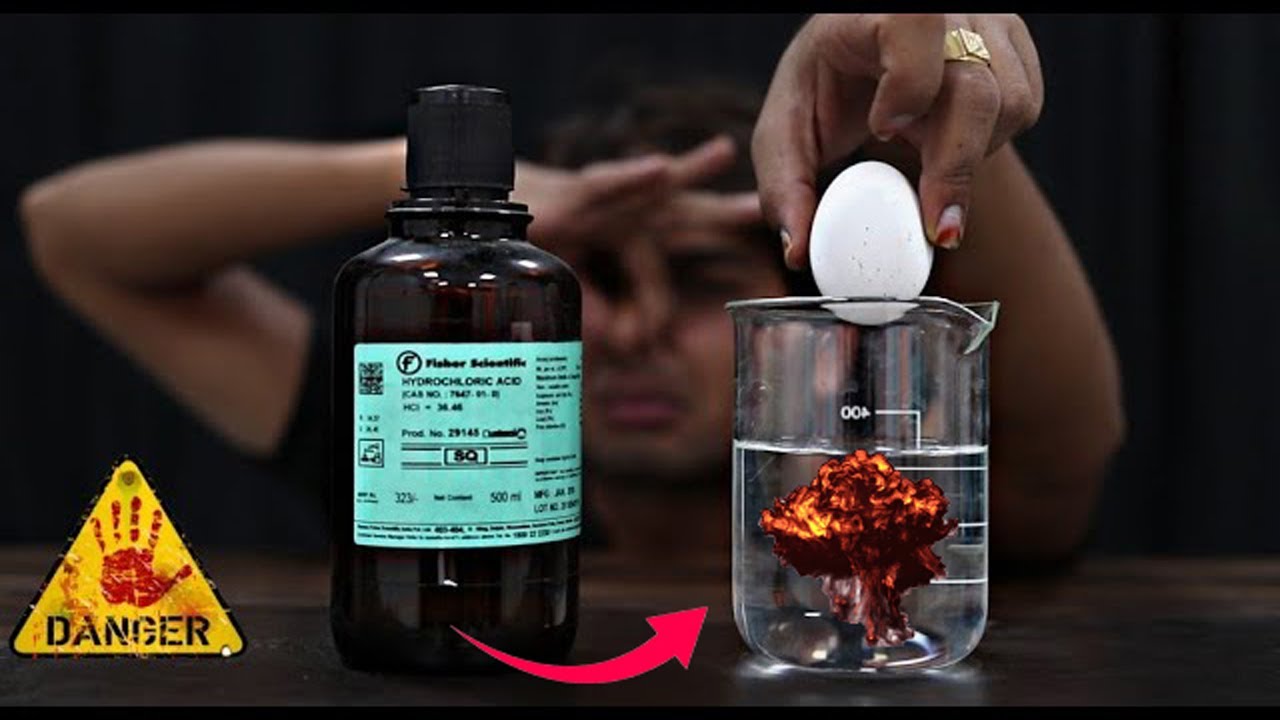 Egg In Acid HCL Shocking by BADA EXPERIMENT - YouTube