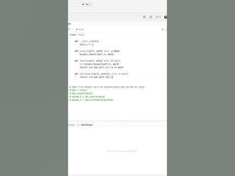 Leetcode #208: Implement Trie (Prefix Tree) #python #programming #leetcode #leetcodepython # ...