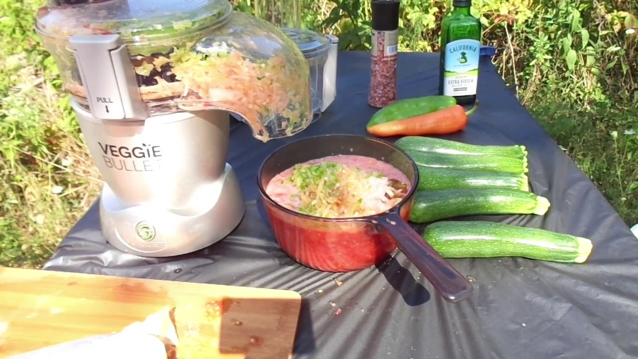 Zucchini pasta & sauce from scratch with veggie bullet - YouTube