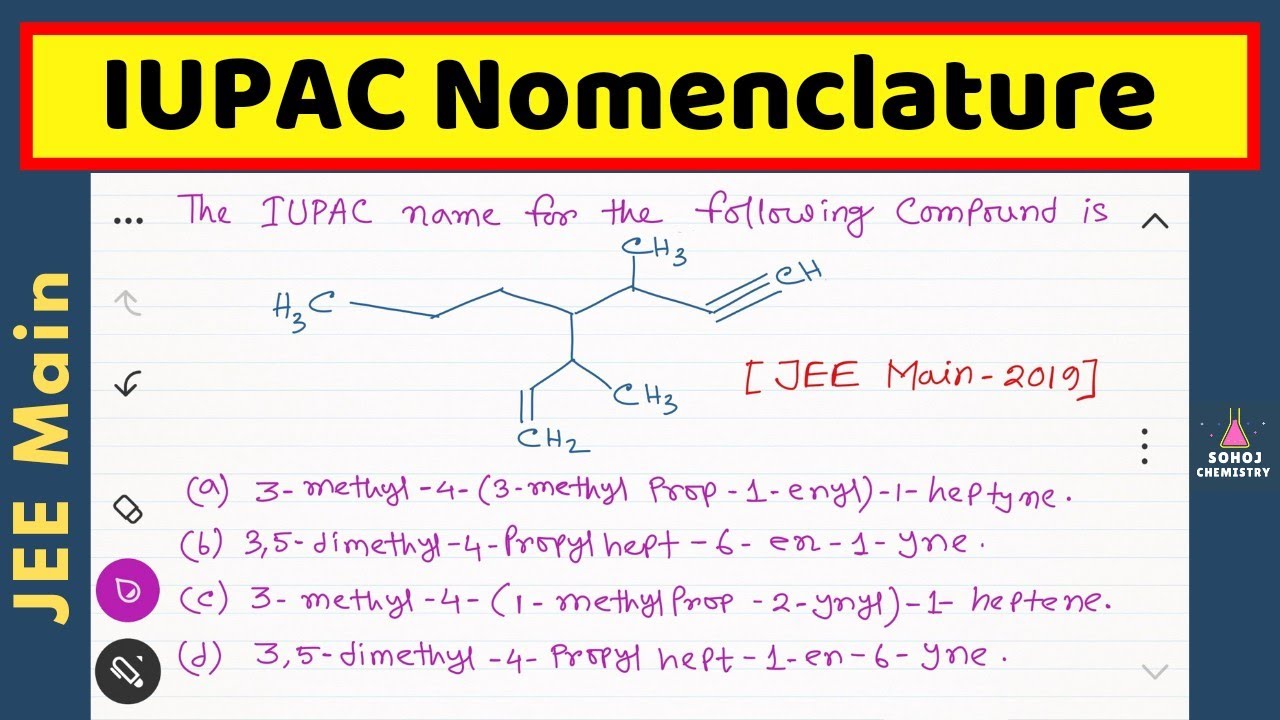 IUPAC Nomenclature | JEE Main Previous year question solved | Bengali ...