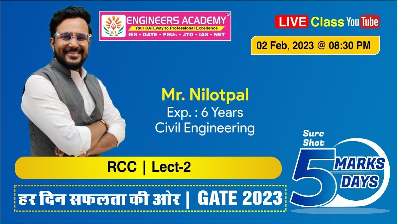 RCC for GATE 2023 - 🔴 Live Class | GATE Free Online Classes | Civil ...