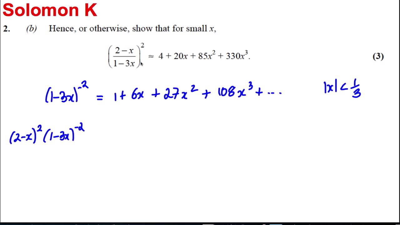 Binomial Theorem Exam Style Question 2 - YouTube