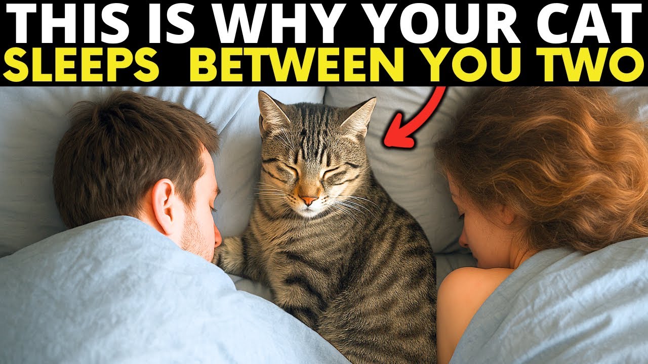 Cat Sleeping Between Two People