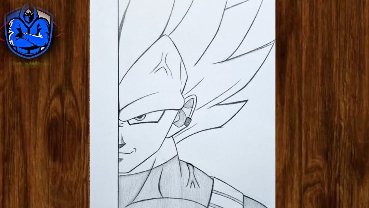 Easy anime drawing half face | How to draw Vegeta Ultra Ego step by ...