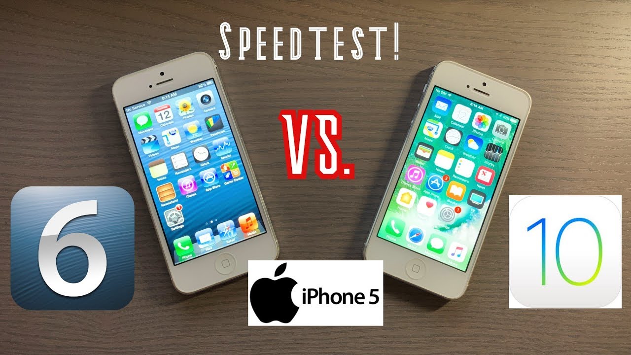 iPhone 5 - iOS 6 vs iOS 10 (Old school speedtest!) - YouTube