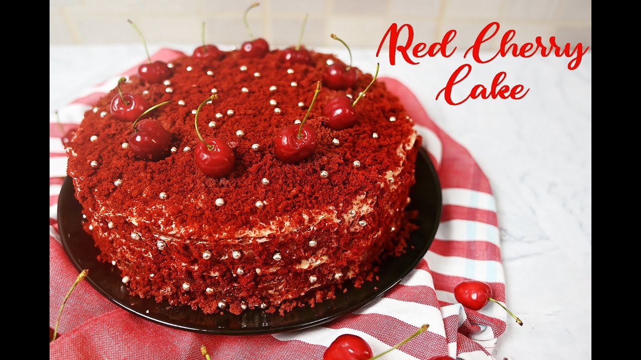 How to make Red Cherry Cake - YouTube