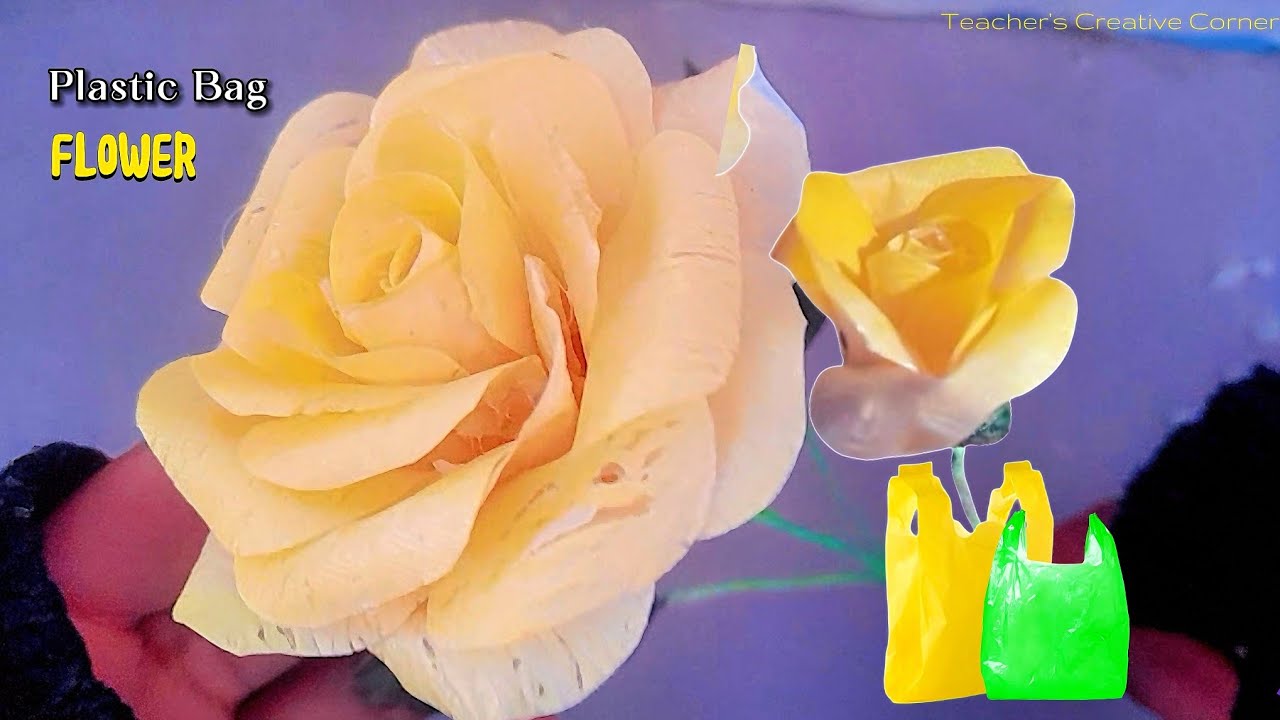 DIY Plastic Bag Craft: HOW-TO Make a Beautiful Rose 🌹 || Plastic Bag ...