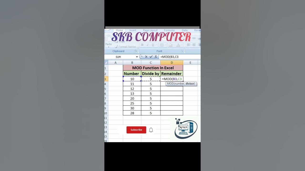 Mod Function In Excel Excelformula Excelfunction Computer Shortsvideo Ytshorts Youtube