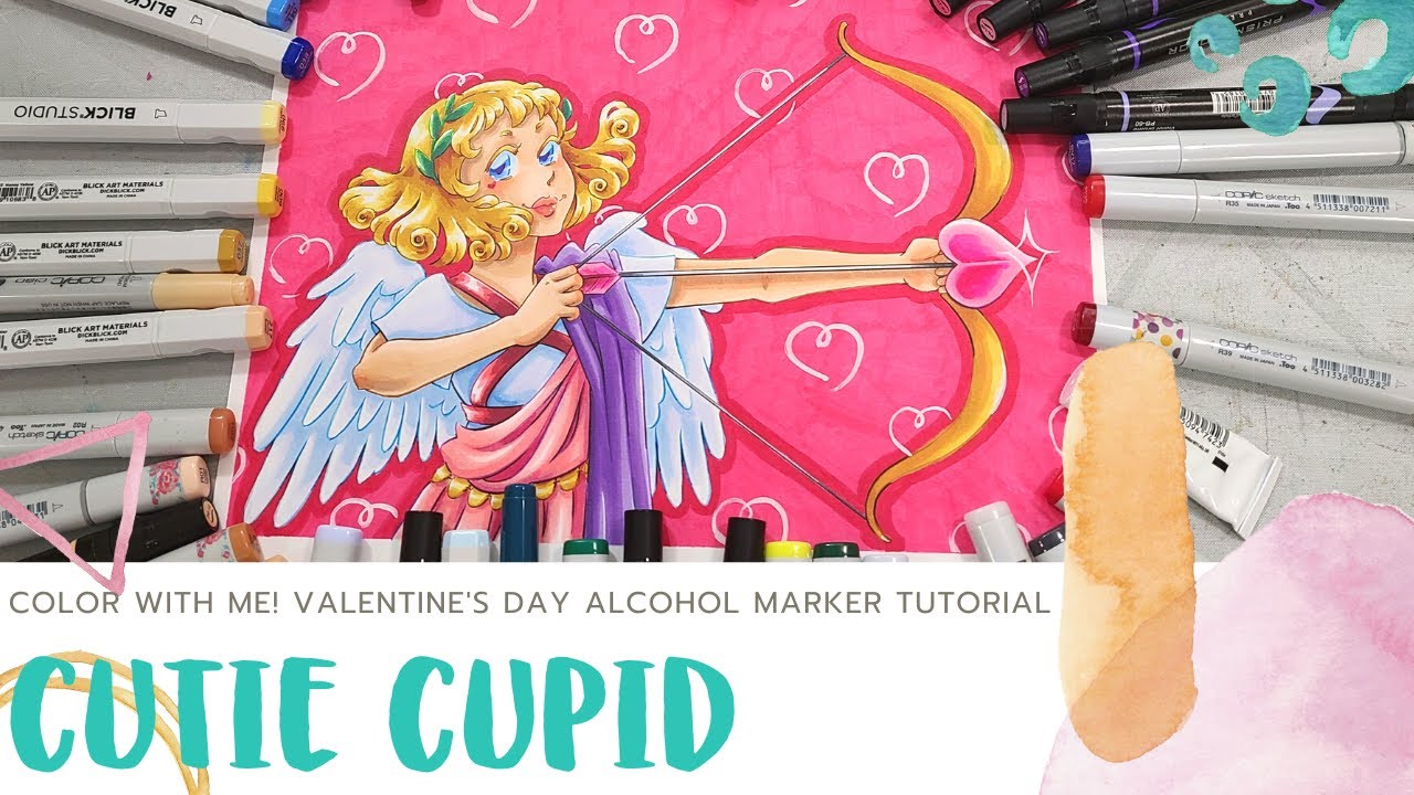 Cutie Cupid-Color With Me!- Valentine's Day Art Tutorial - YouTube