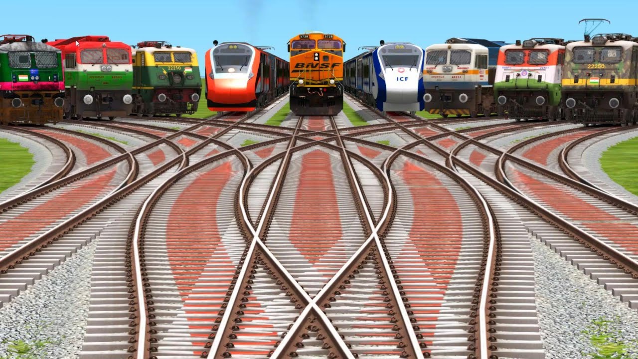 MORE REALISTIC RAILS CROSSING AT CURVED ️ BRANCHED RAILROAD CROSSING ...