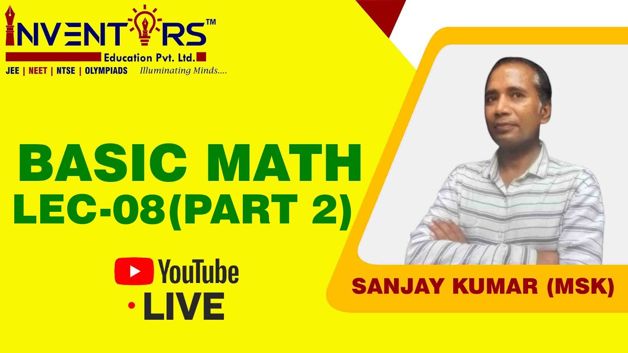 BASIC MATH LEC -08 PART -2 LOGARITHM || 11th MATH || || FREE LECTURE FOR JEE || INVENTORS ...