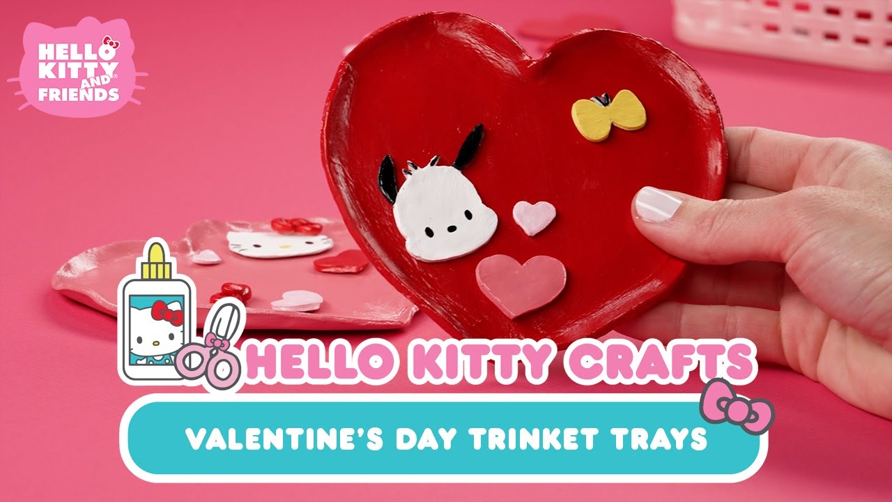 Hello Kitty Valentine’s Day Trinket Tray | Hello Kitty Crafts - YouTube