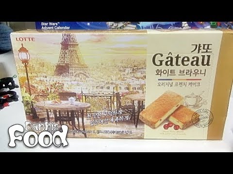 롯데 갸또 화이트 브라우니 오리지널 프렌치 케이크 먹방 Lotte Gateau - YouTube