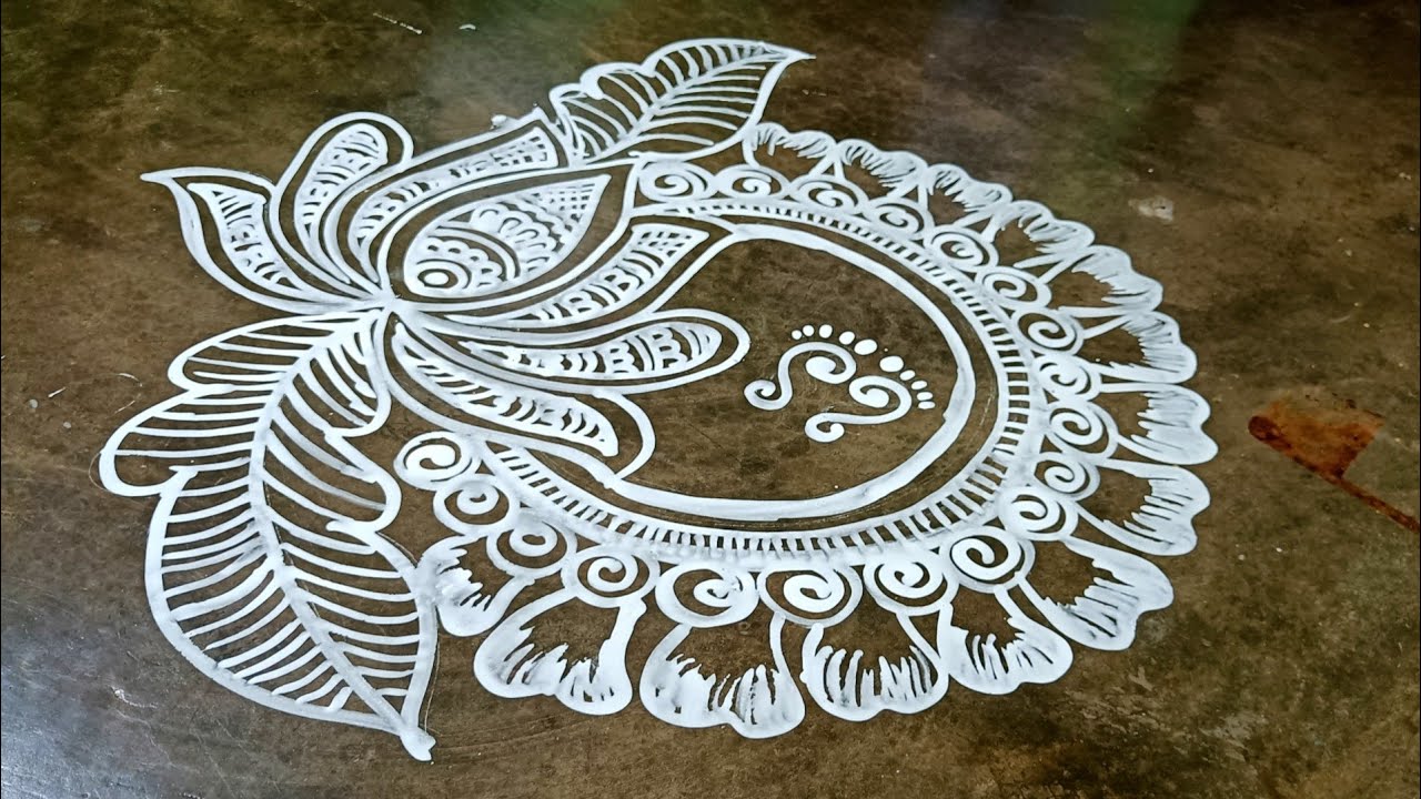 Unique design Lotus flower Jhoti for Laxmi Puja#padmaphula Jhoti chita# ...