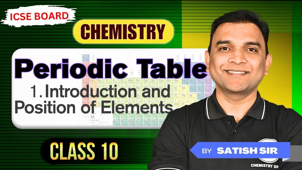 Periodic Table Periodic Properties| Class 10 ICSE BOARD| POSITION OF ...