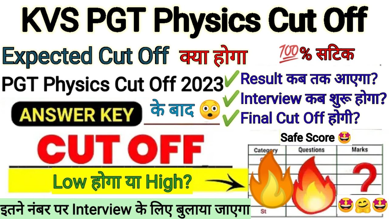 KVS PGT Physics Cut Off 2023 | KVS 2023 PGT Physics Cut Off | KVS Cut ...