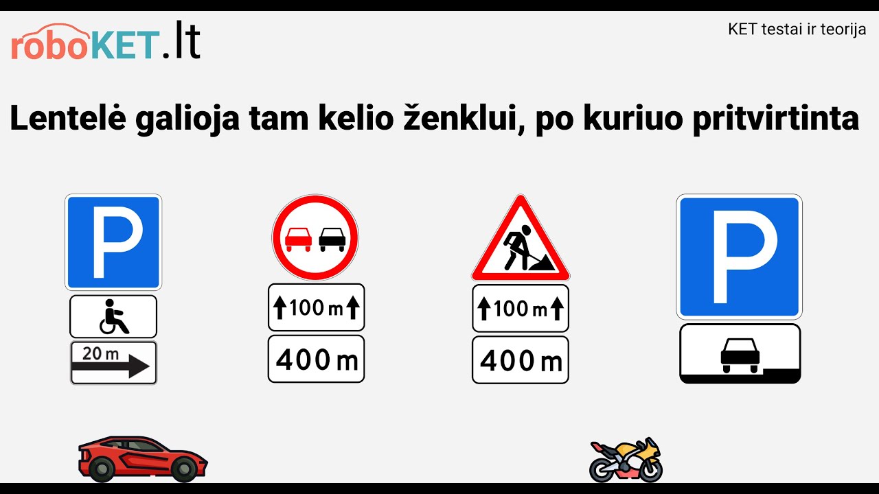 Kelio ženklai. 8 skyrius. Papildomos lentelės - YouTube