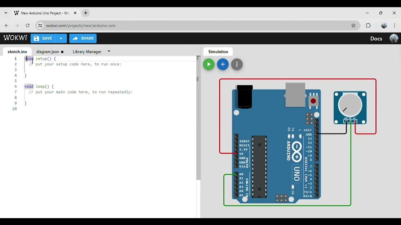 Wokwi Arduino Uno - Membaca nilai analog pada serial monitor - YouTube