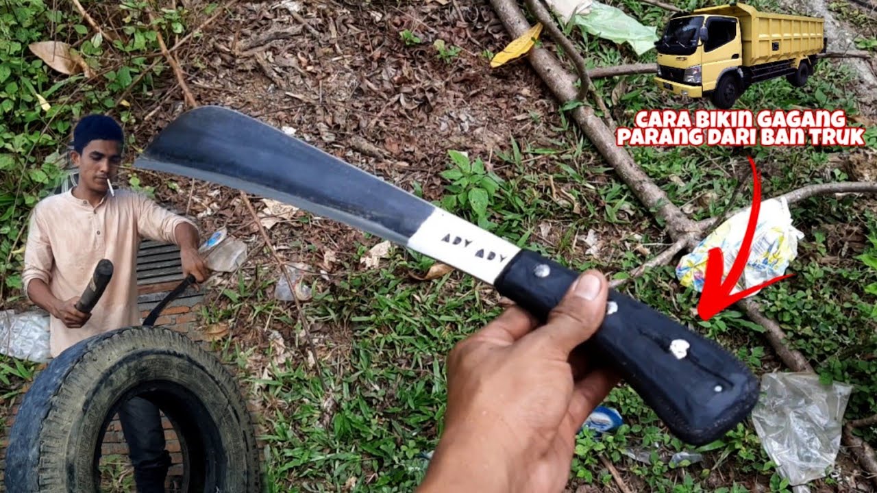 MAKING A MACHETE-HOW TO MAKE A MACHETE HANDLE FROM RUBBER TRUCK TIRES ...