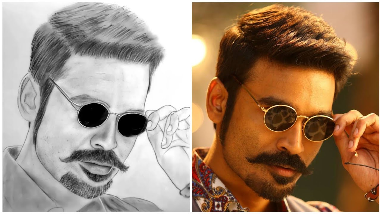 Dhanush sketch art | pencil sketch art at home | D unique creation #art ...