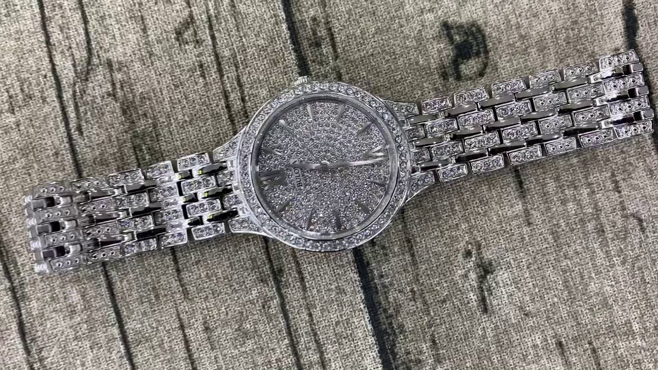 Bulova Crystal Silver Dial Ladies Watch 96L243 - YouTube