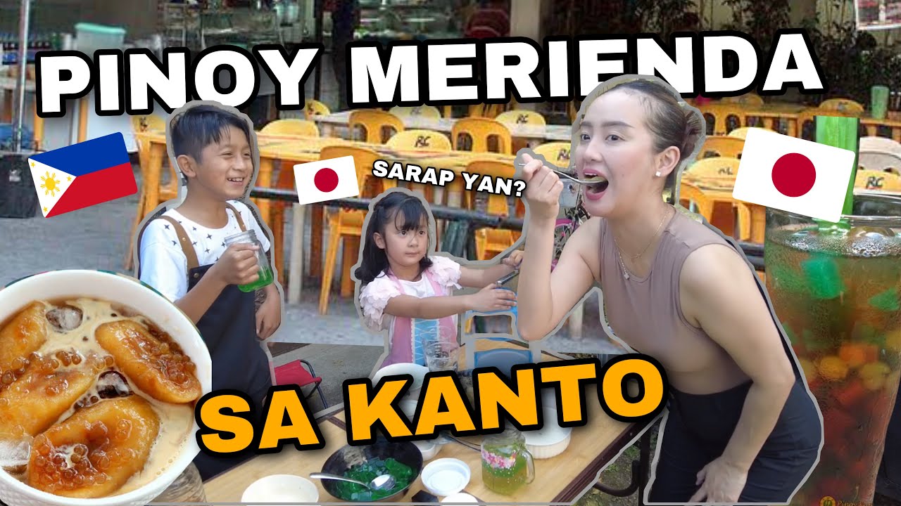 FIRST TIME KUMAIN NG PINOY MERIENDA SA KANTO | Filipino Japaneae Family ...