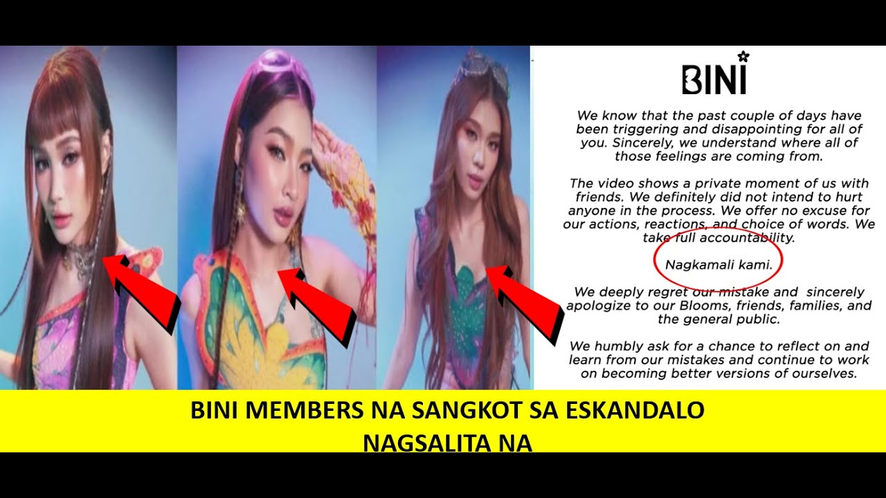 BINI MEMBERS NA SANGKOT SA ESKANDALO NAGSALITA NA SA VIRAL VIDEO NA ...