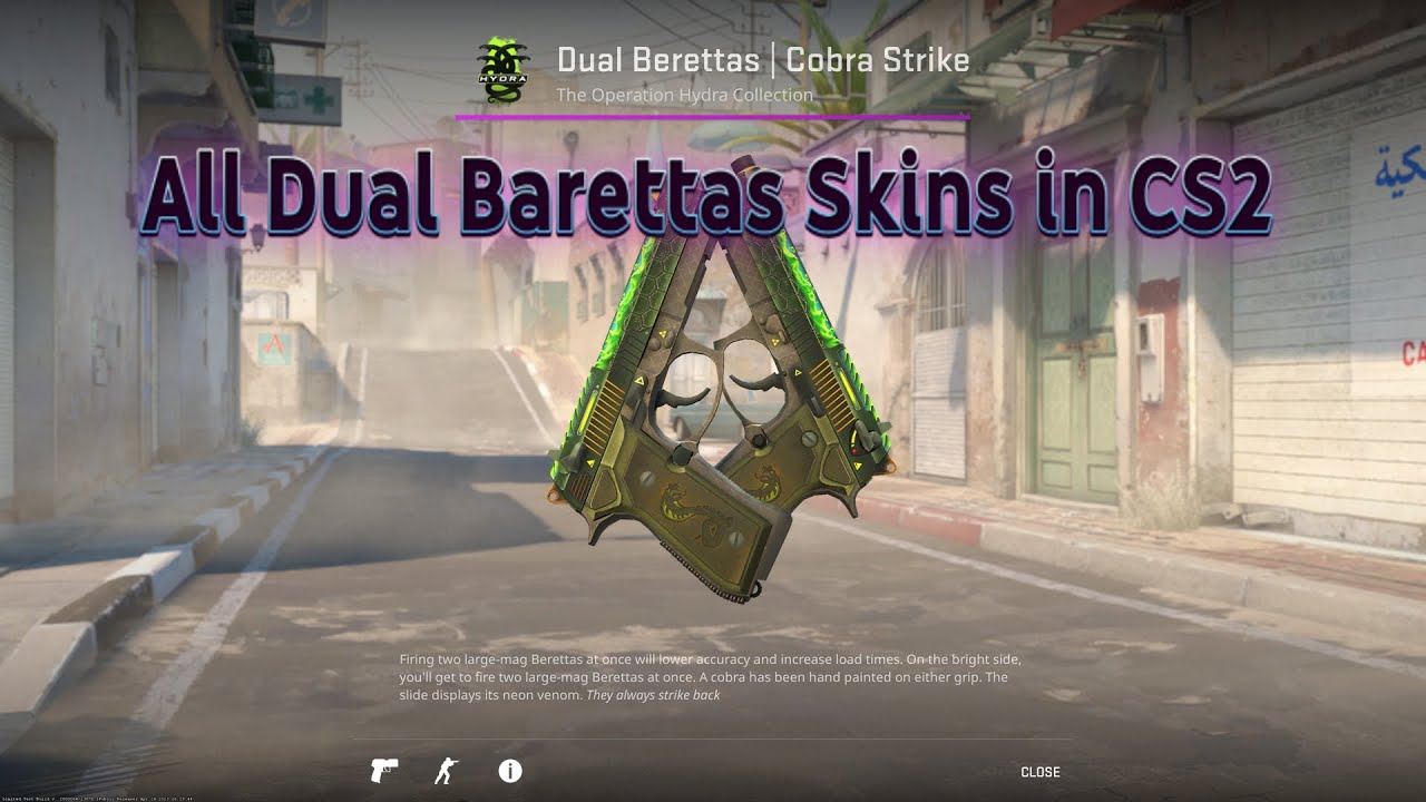All Dual Barettas Skins in CS2 (No Sound) - YouTube