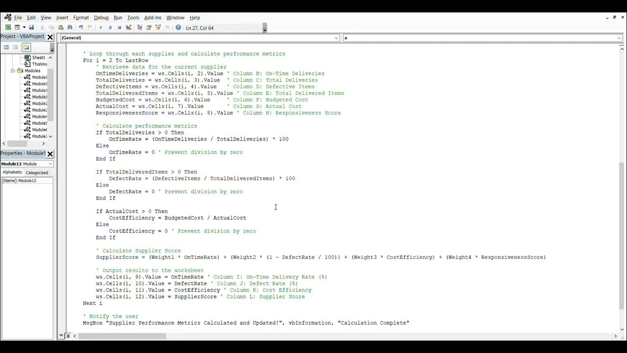 Supply Chain Analysis with VBA Automation 78 – Automate Supplier Performance Tracker with VBA ...