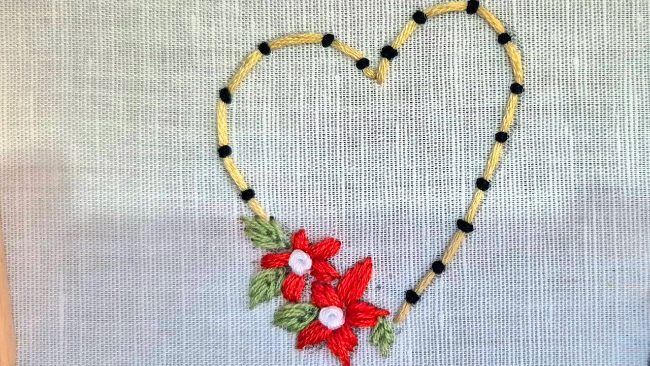 Easy heart embroidery design | Magic of Hands - YouTube