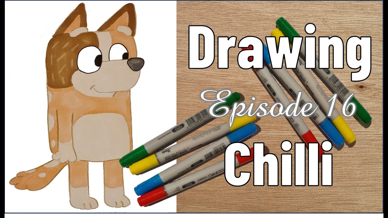 Drawing and Colouring Chilli Heeler from Bluey || Episode 16 - YouTube