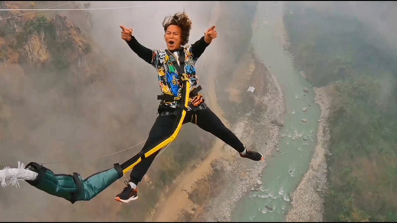 My First Ever Running Bungy Jump | 748ft | The Cliff Nepal | Kushma ...