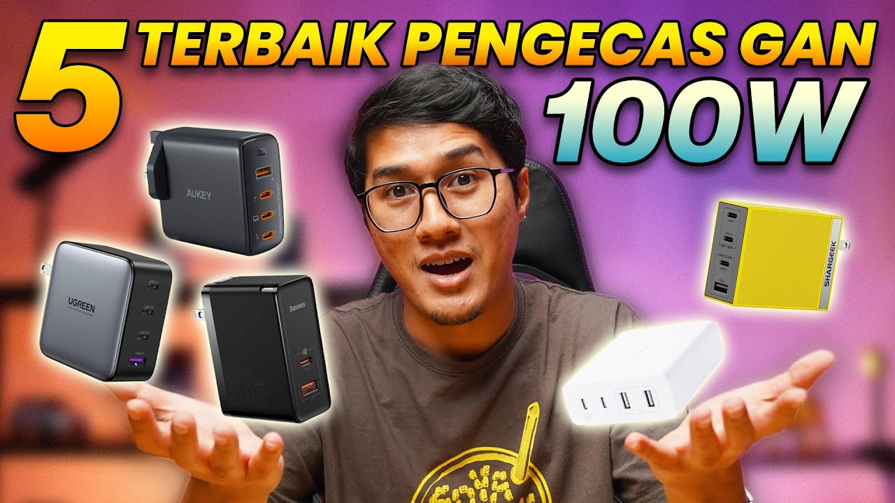 5 pengecas GaN 100W bawah RM300, boleh cas laptop, telefon, tablet, jam ...