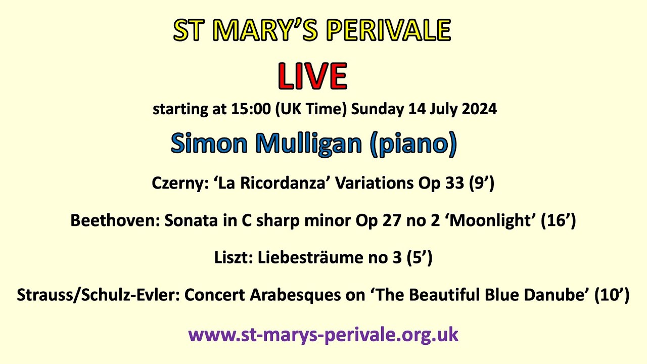St Mary's Perivale LIVE : Simon Mulligan (piano) - YouTube