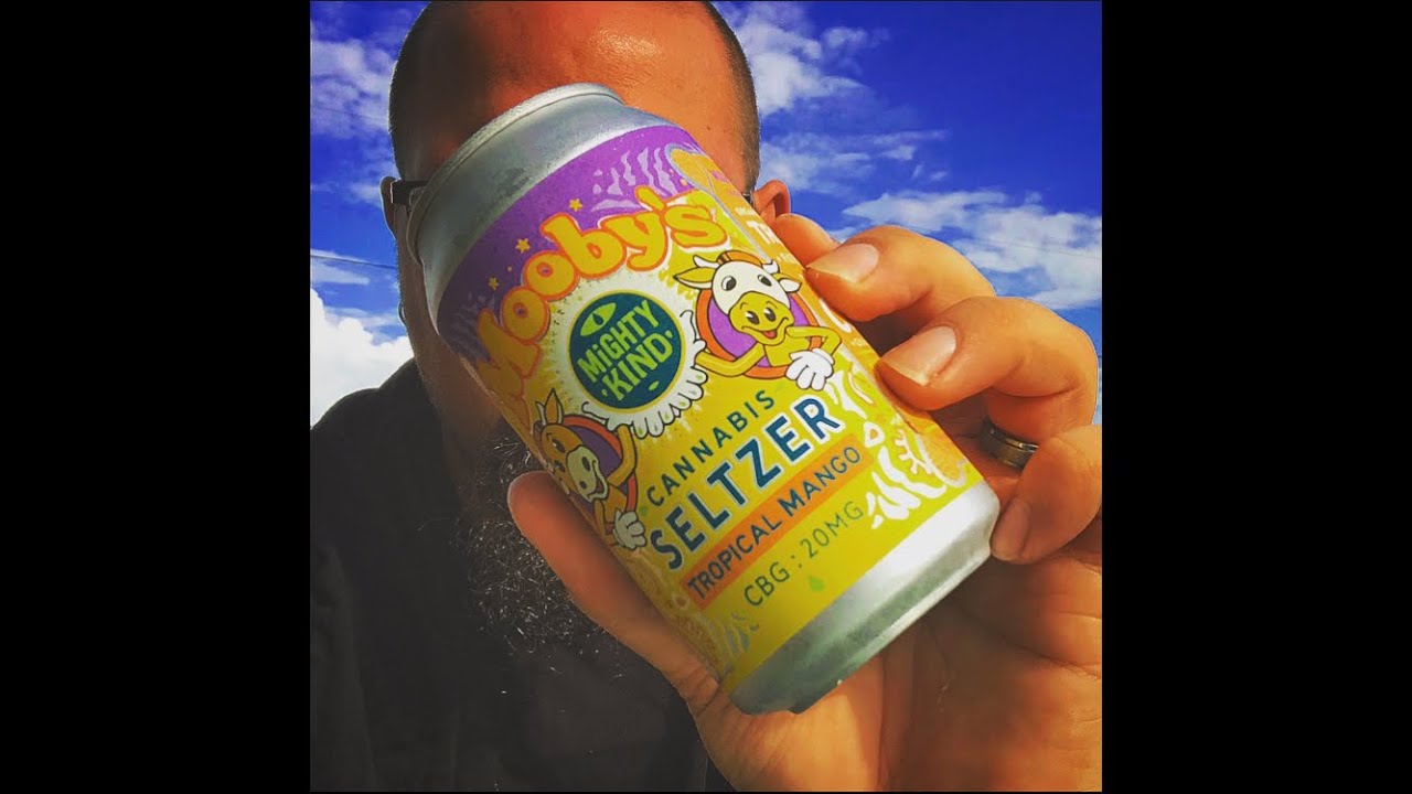 Seltzer Saturday Moobys/Mighty Kind Tropical Mango cannabis Seltzer ...