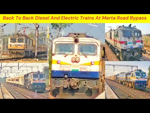 Back To Back Diesel And Electric Trains Departing From The Merta Road ...
