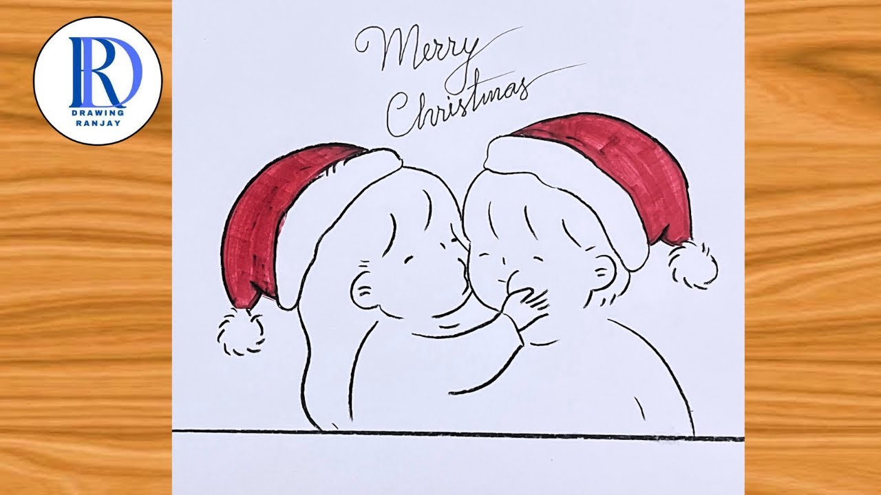 Merry Christmas Special Drawing | Cute Couple Drawing So Easy |Art ...