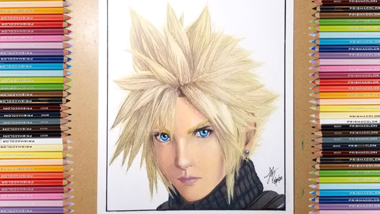 DRAWING CLOUD FF7 | PRISMACOLOR PREMIER | speed drawing! - YouTube