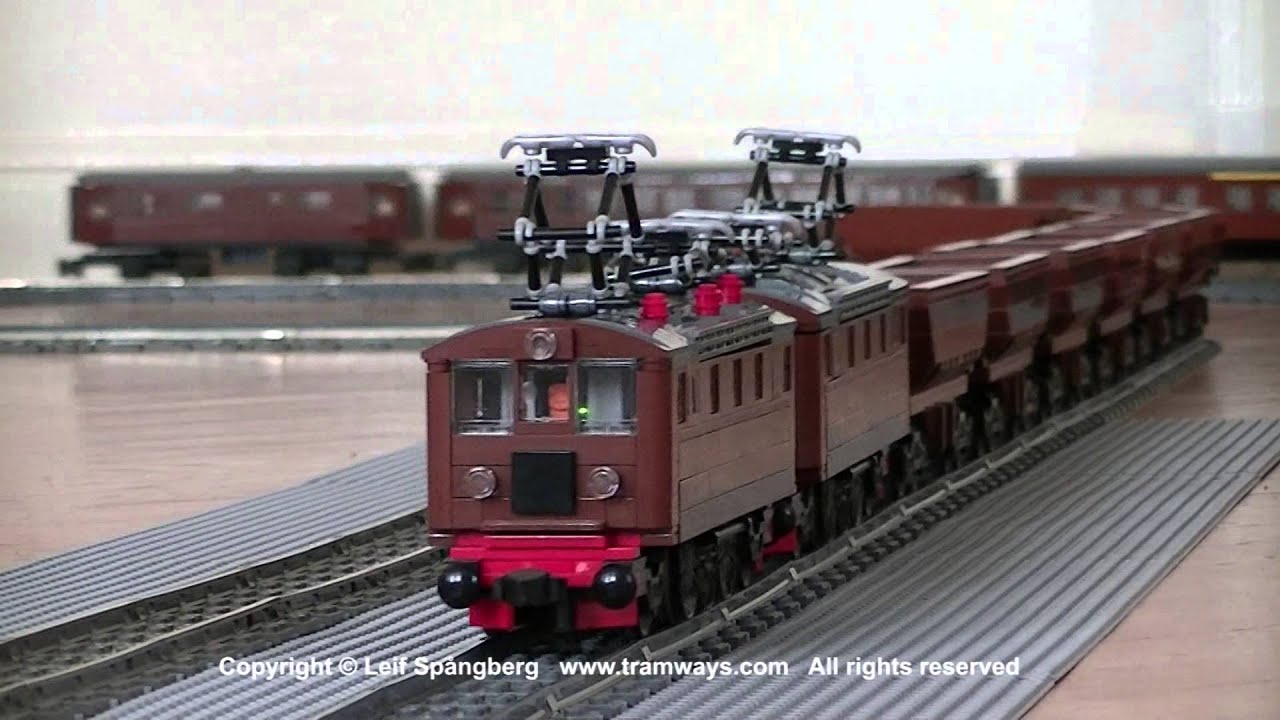 Lego trains, SJ Da and Hg locomotives with trains - YouTube
