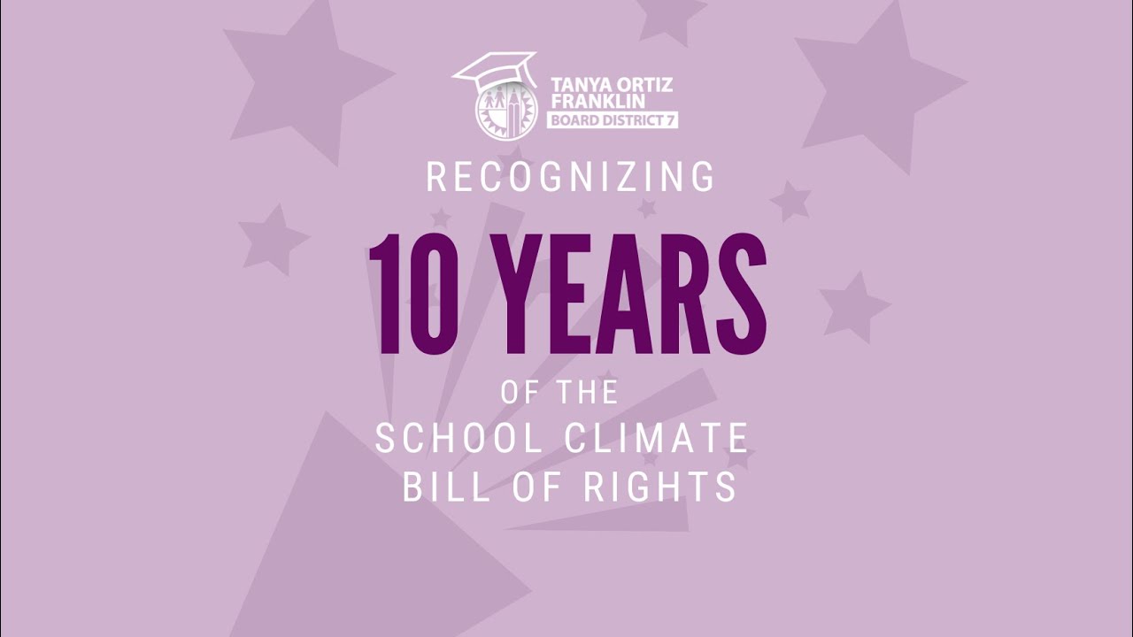 Commemorating 10 Years of the School Climate Bill of Rights 2023 - YouTube