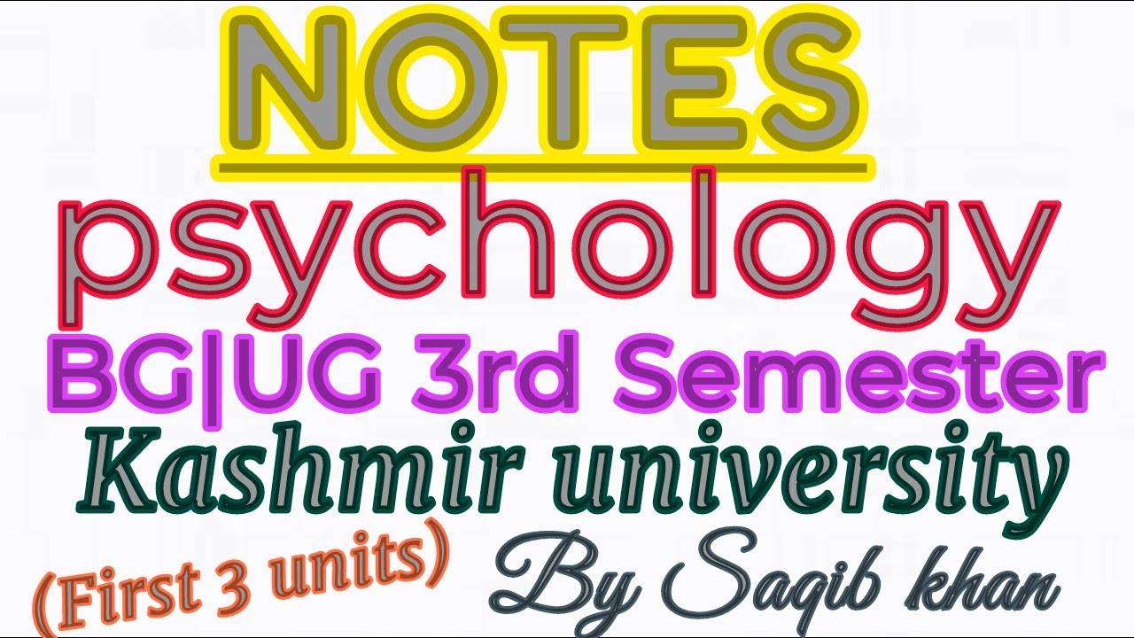psychology Notes ( All important questions ) BG | UG 3rd Semester ...