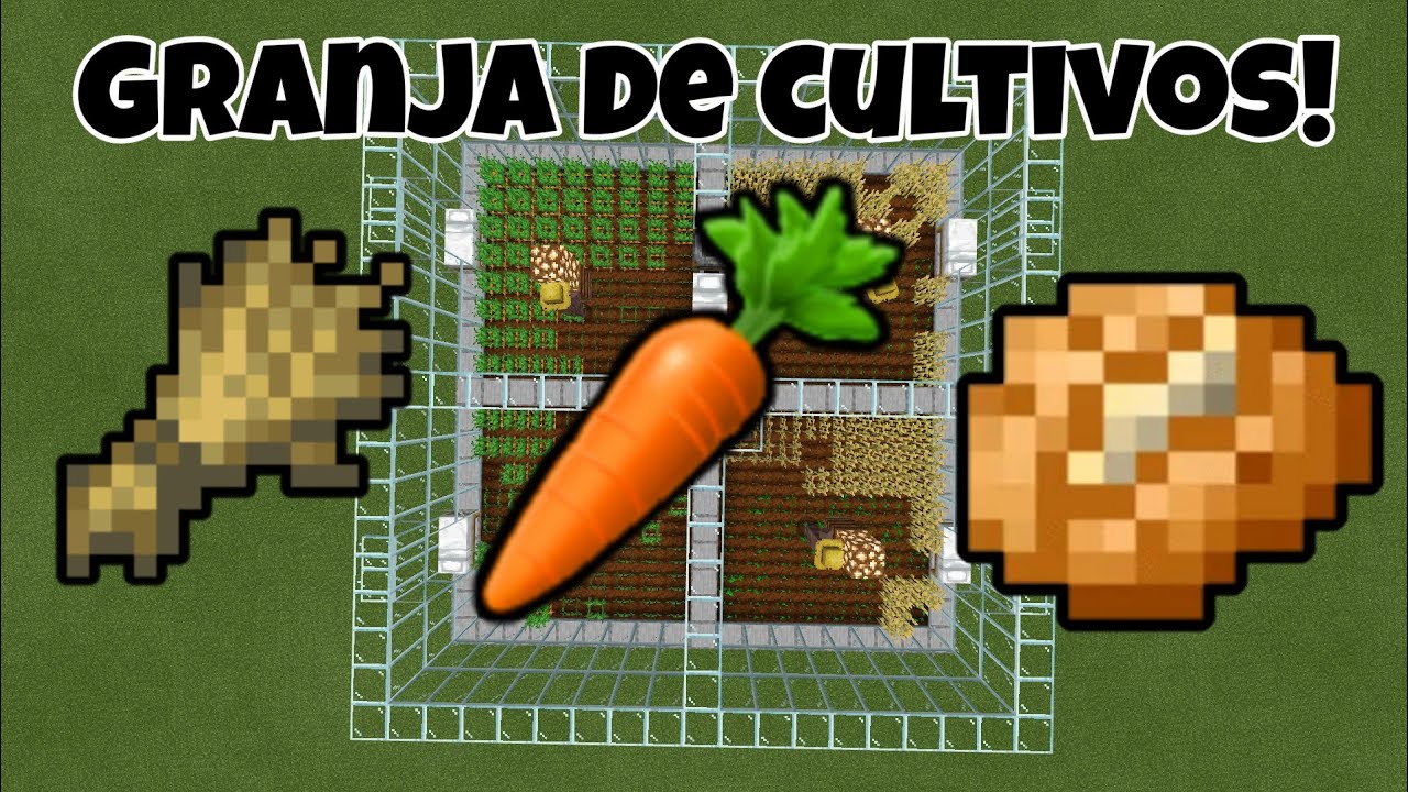 Granja de cultivos en Minecraft 1.14 Bedrock Edition Tutorial - YouTube