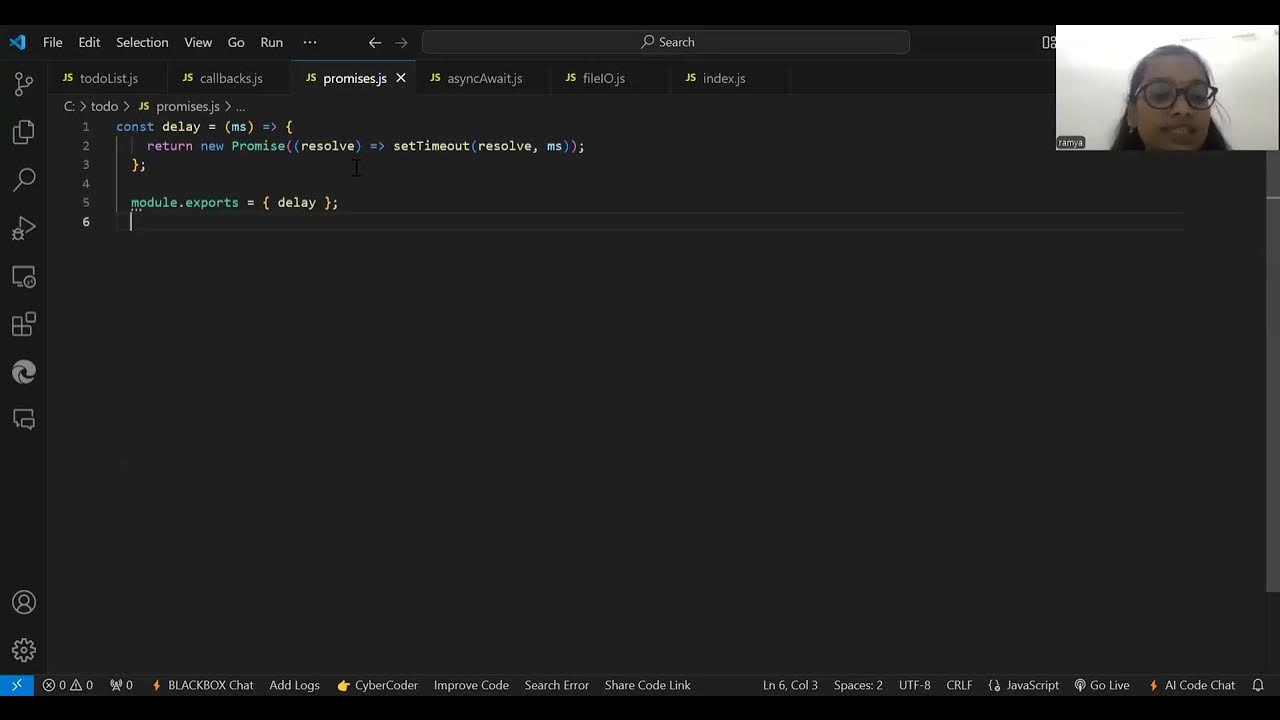 Implementing Todo List using closure,promises,callbacks - YouTube