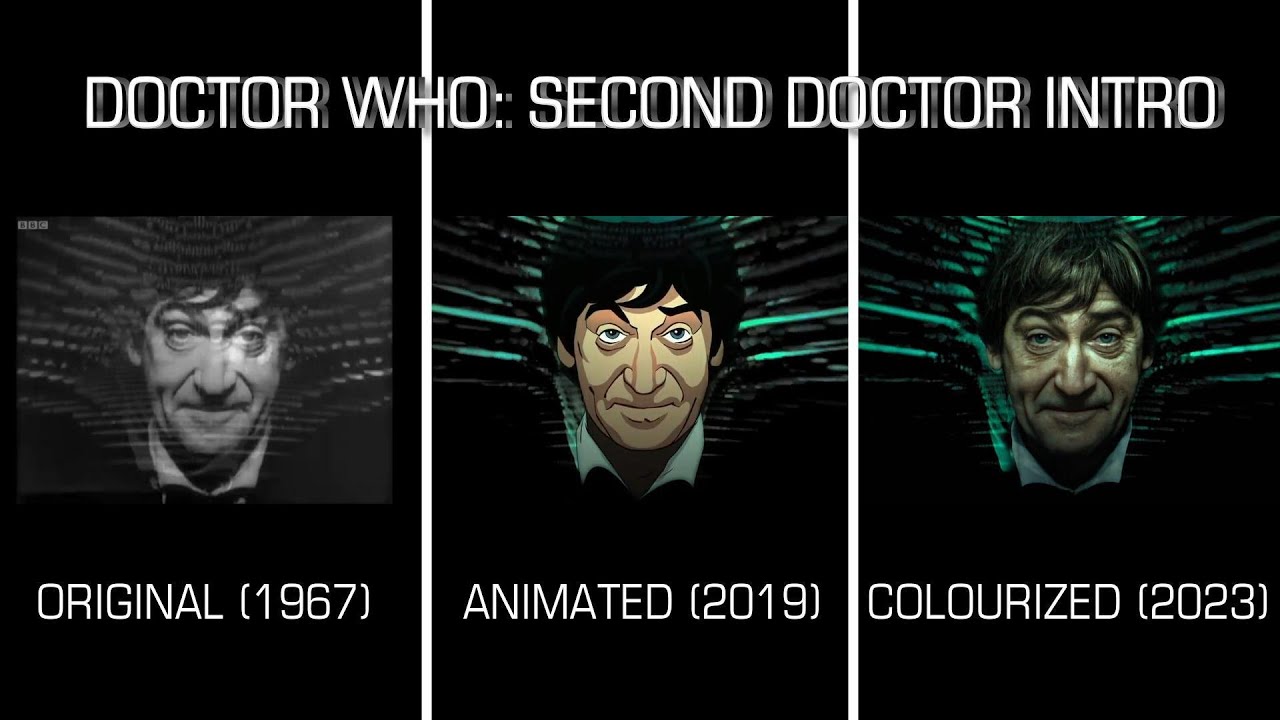Doctor Who Second Doctor intro comparison: Colour vs Animated - YouTube