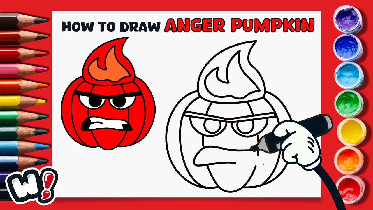 How to Draw a Pumpkin Anger from Inside Out 2 | Fun & Easy Tutorial for ...